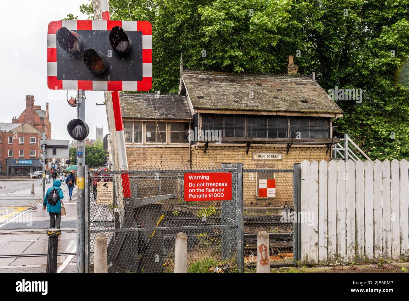 Railway station warning hi-res stock photography and images - Alamy
