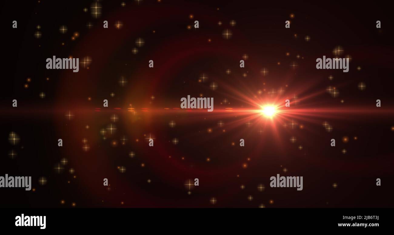 Image of multiple stars and light spots on black background Stock Photo ...