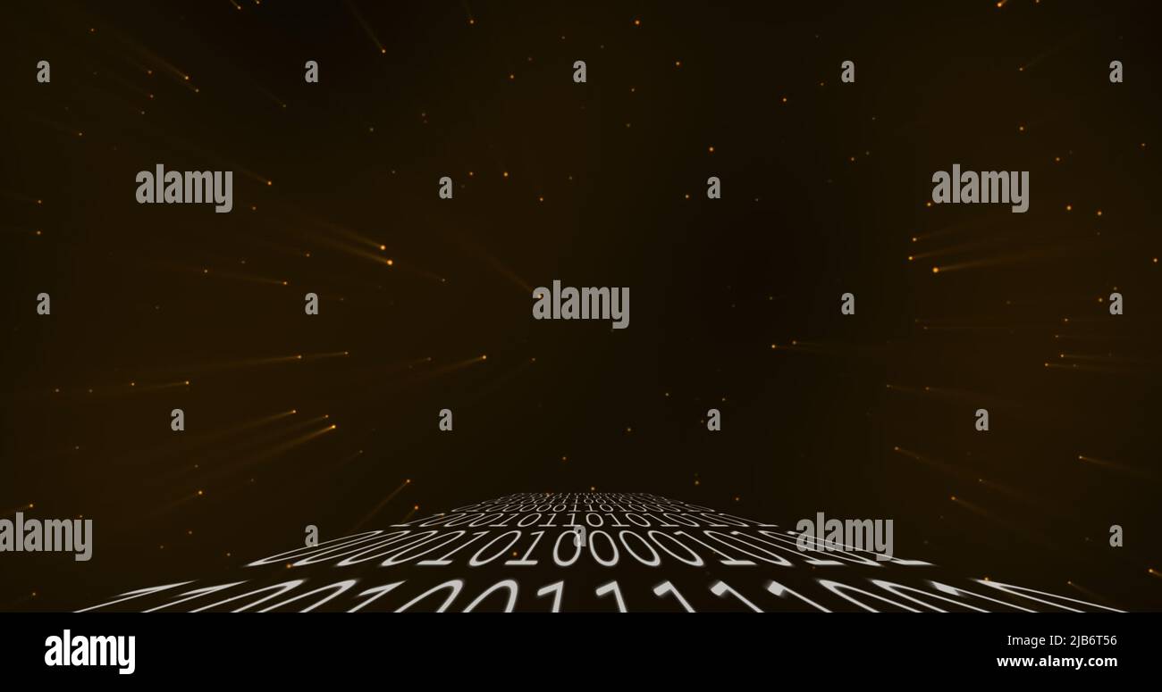 Image of red spots over binary coding Stock Photo - Alamy