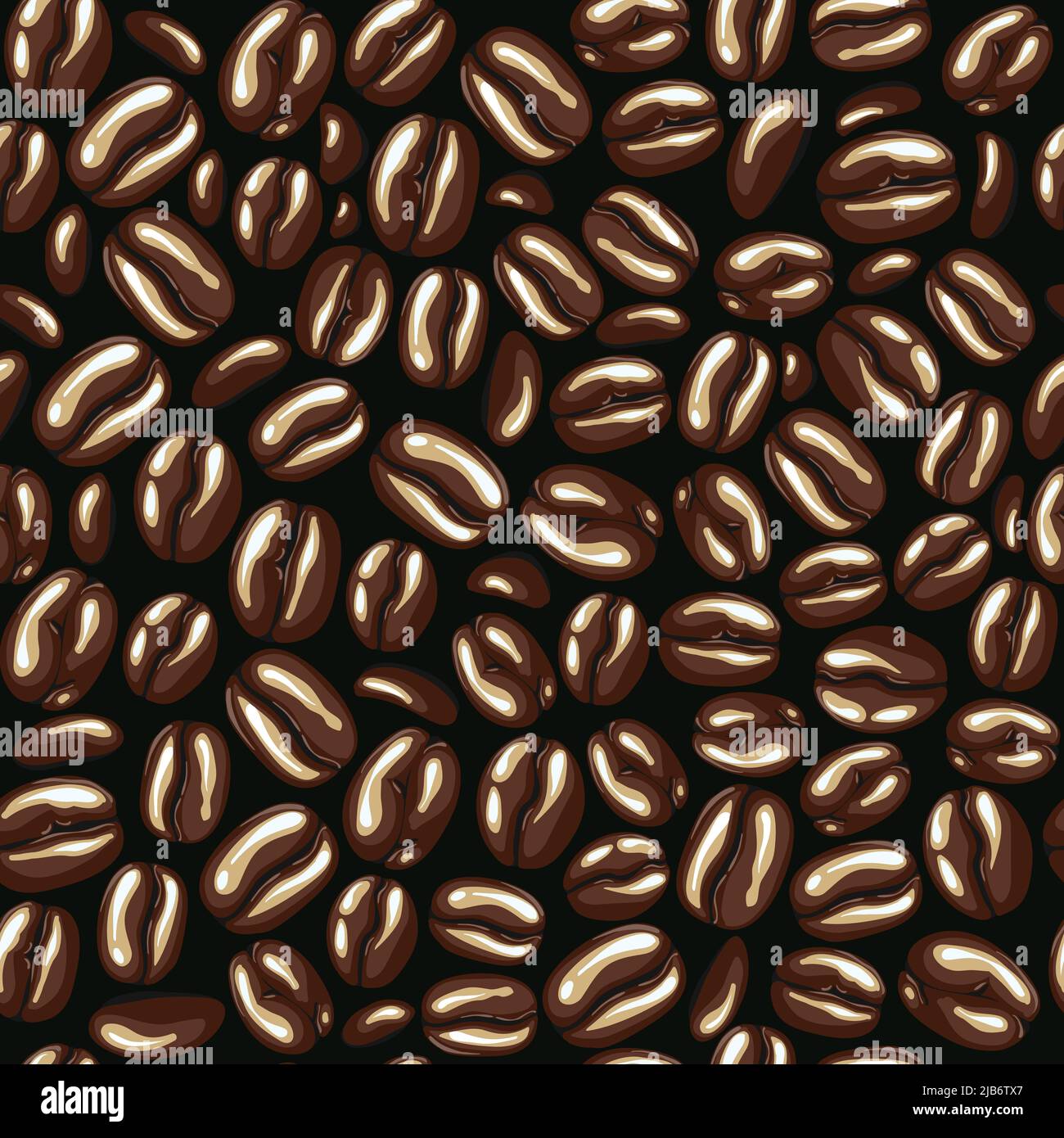 Brown coffee beans dark roasted grain seamless pattern vector ...