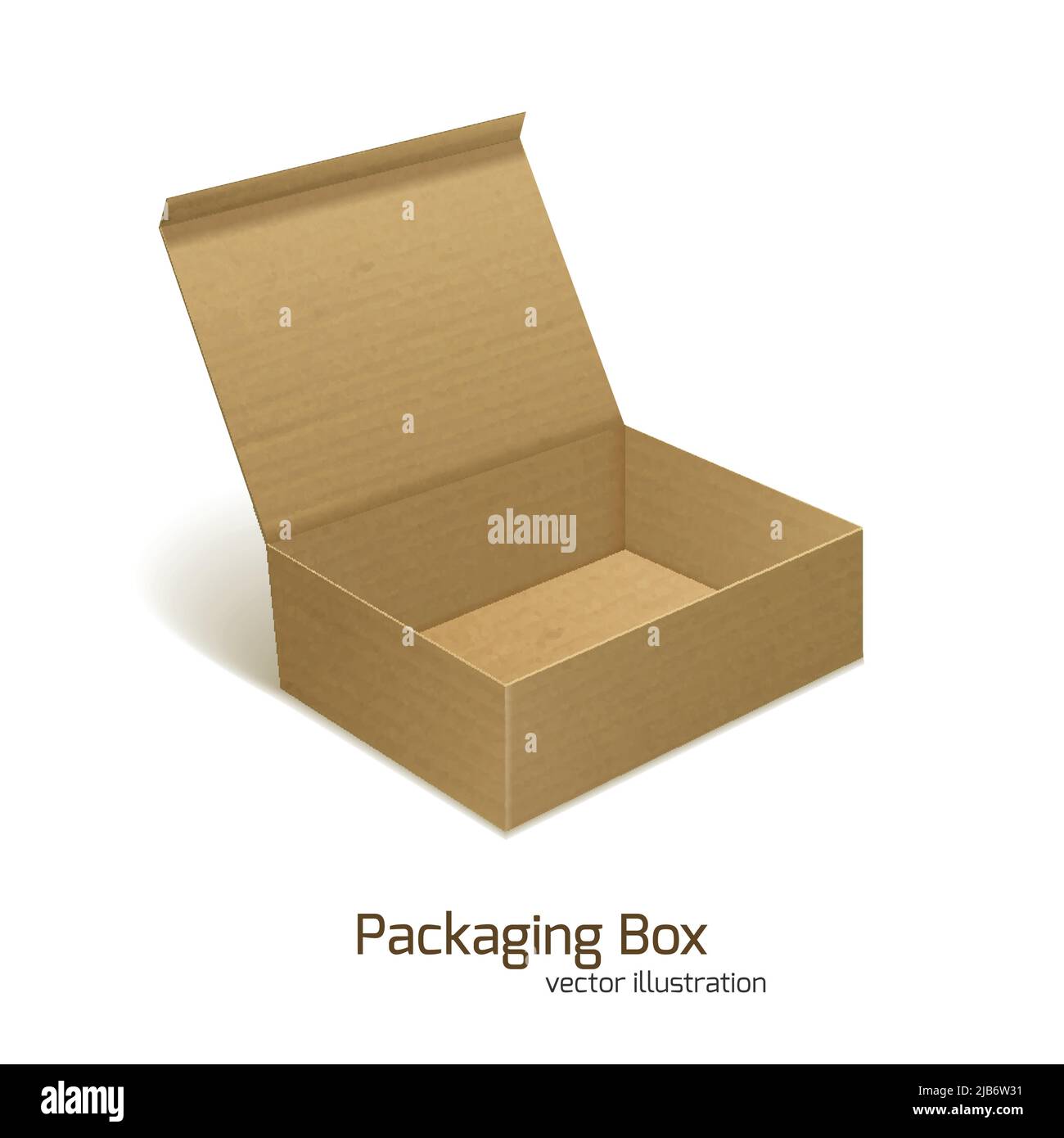 Open empty cardboard paper packaging gift box vector illustration Stock ...