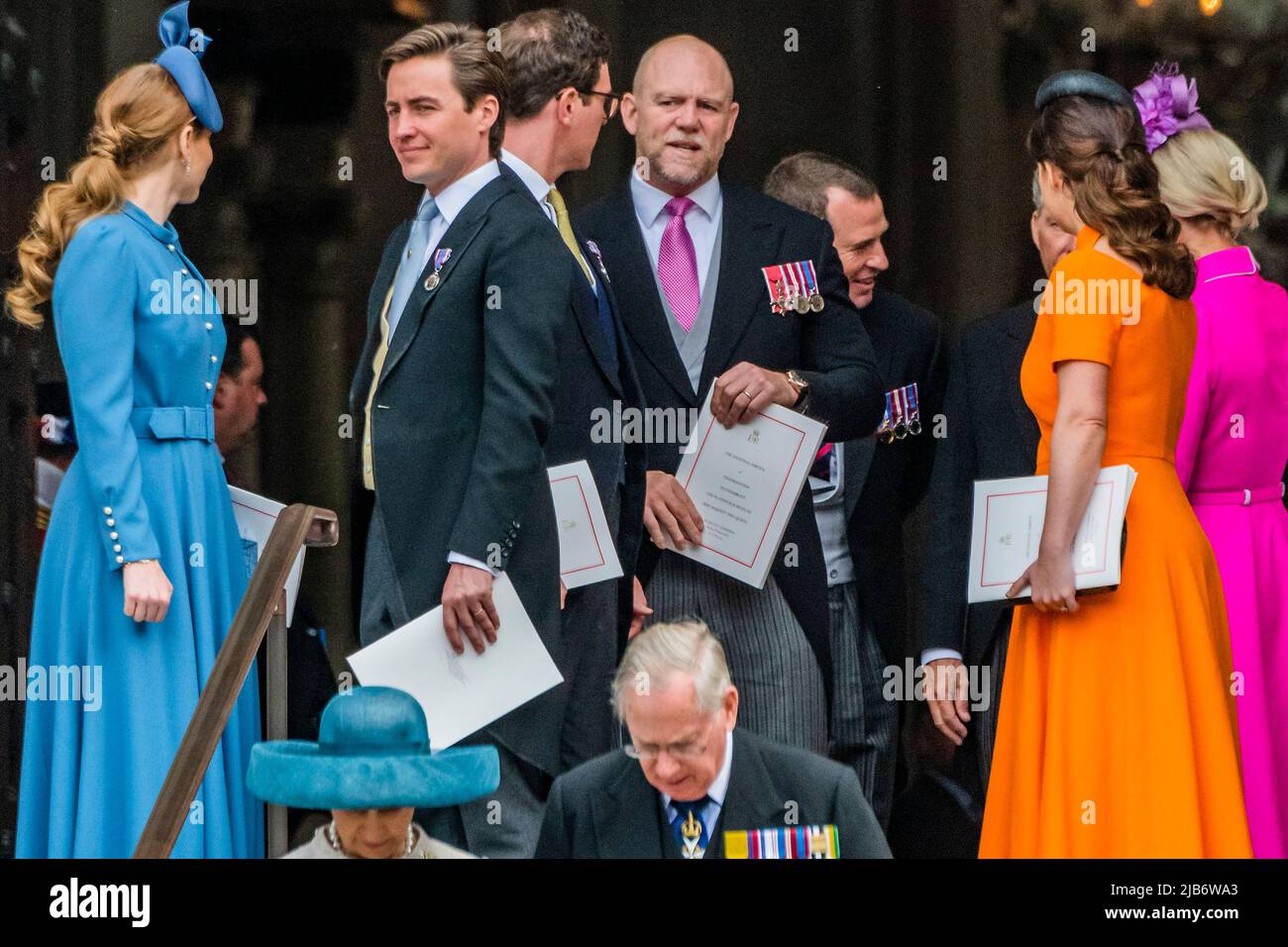 London, UK. 3rd June, 2022. Princess Eugenie and Princess beatrice ...