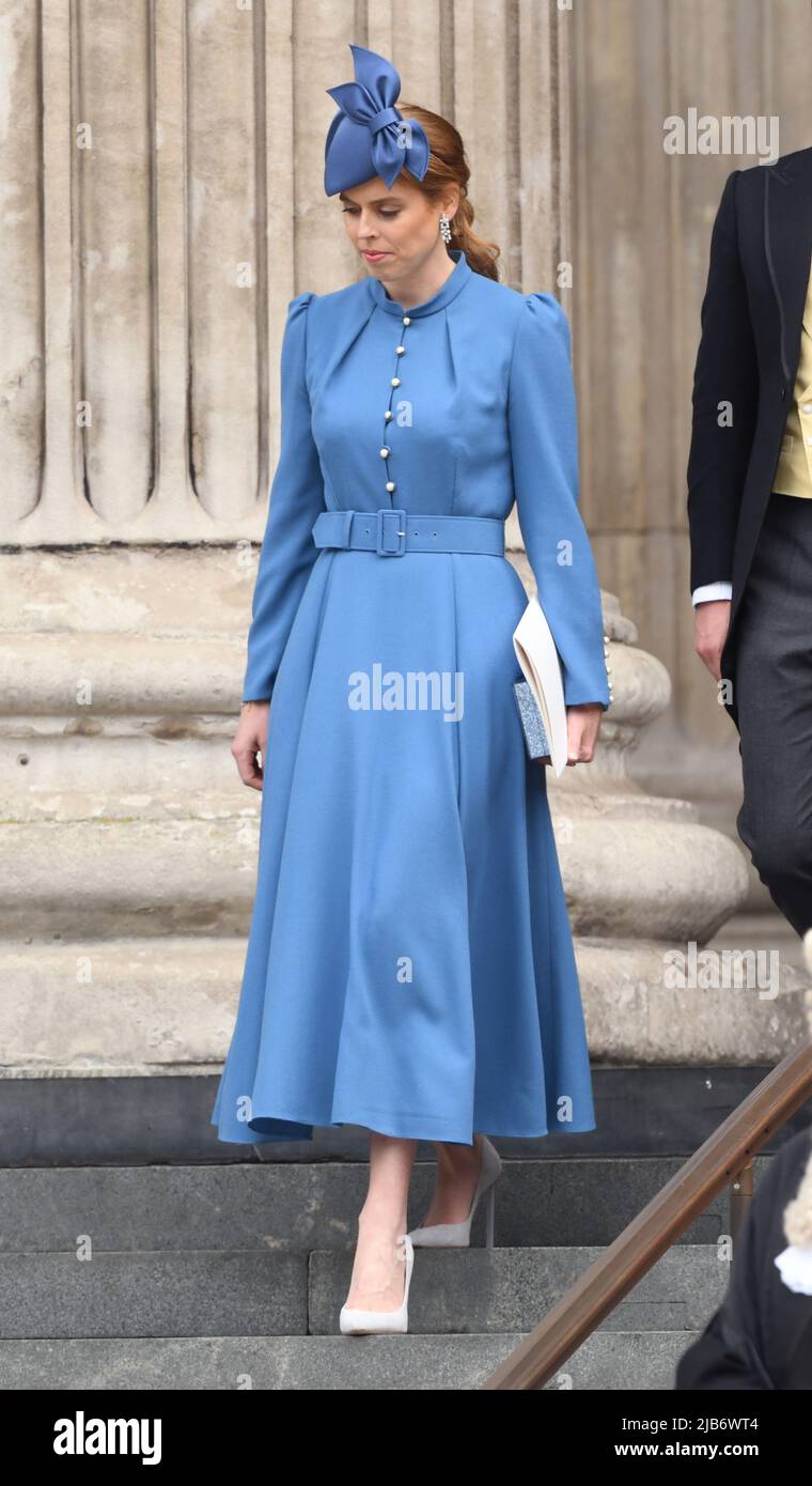 June 3rd, 2022. London, UK. Princess Beatrice attending the Service of Thanksgiving to celebrate ...