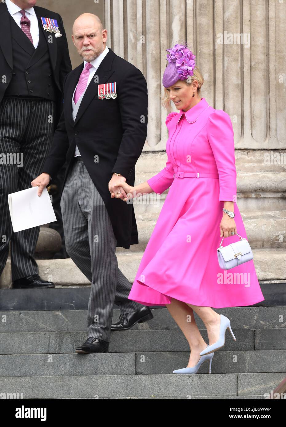 June 3rd, 2022. London, UK. Mike Tindall and Zara Tindall attending the ...
