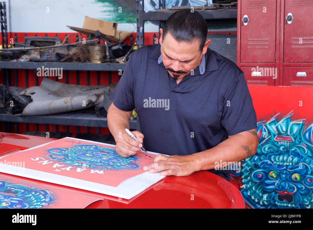 MIAMI, FL - JUNE 2: Emilio Rivera attends the unveiling of a "MAYANS MC ...