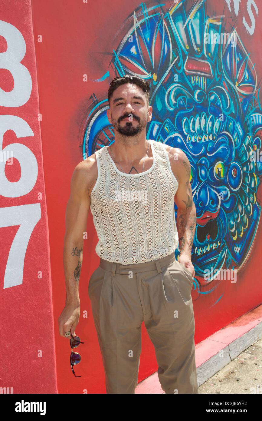MIAMI, FL - JUNE 2: Clayton Cardenas attends the unveiling of a "MAYANS ...