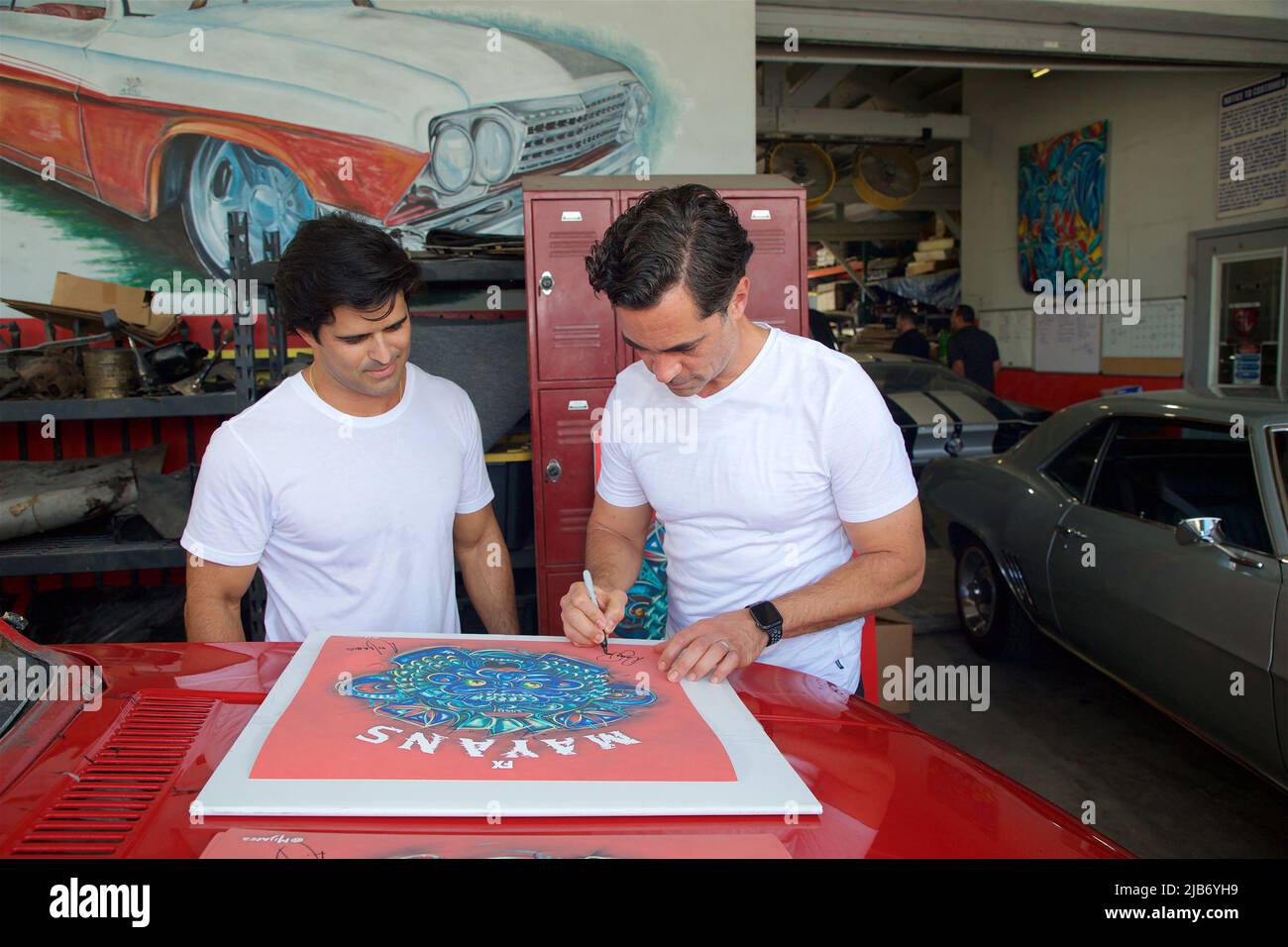 MIAMI, FL - JUNE 2: Mijares and Danny Pino attend the unveiling of a ...