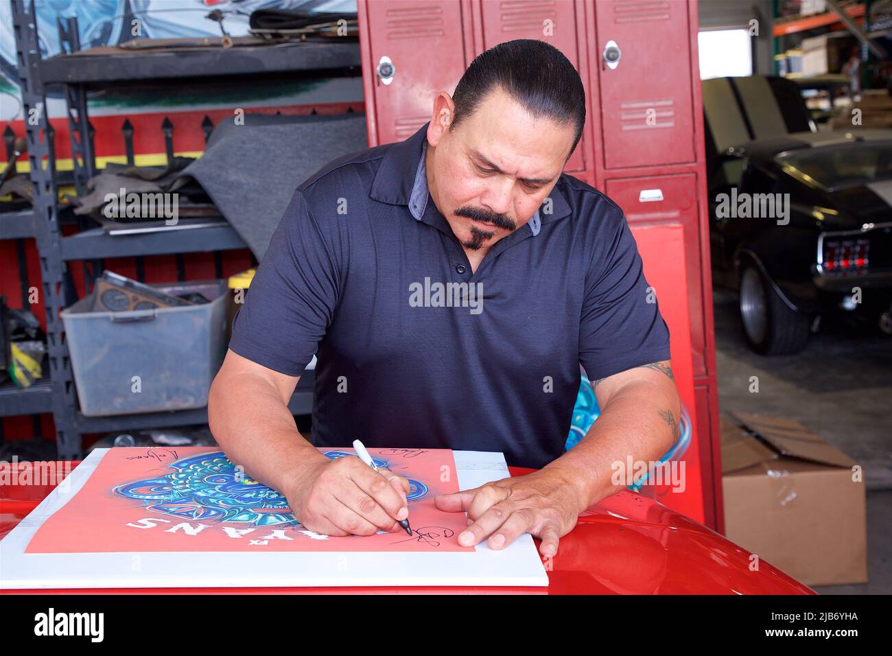 MIAMI, FL - JUNE 2: Emilio Rivera attends the unveiling of a "MAYANS MC ...