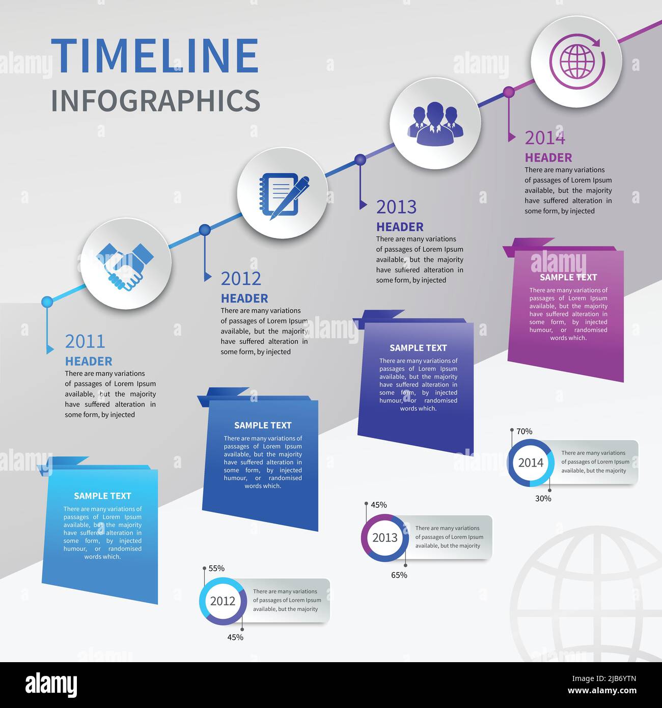 Abstract paper timeline infographics design template with ladder ...