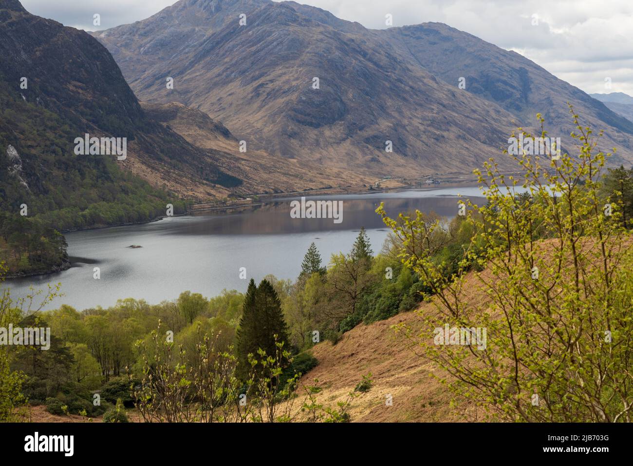 Looking towards, Loch shiel and the glenfinnan monument from the ...