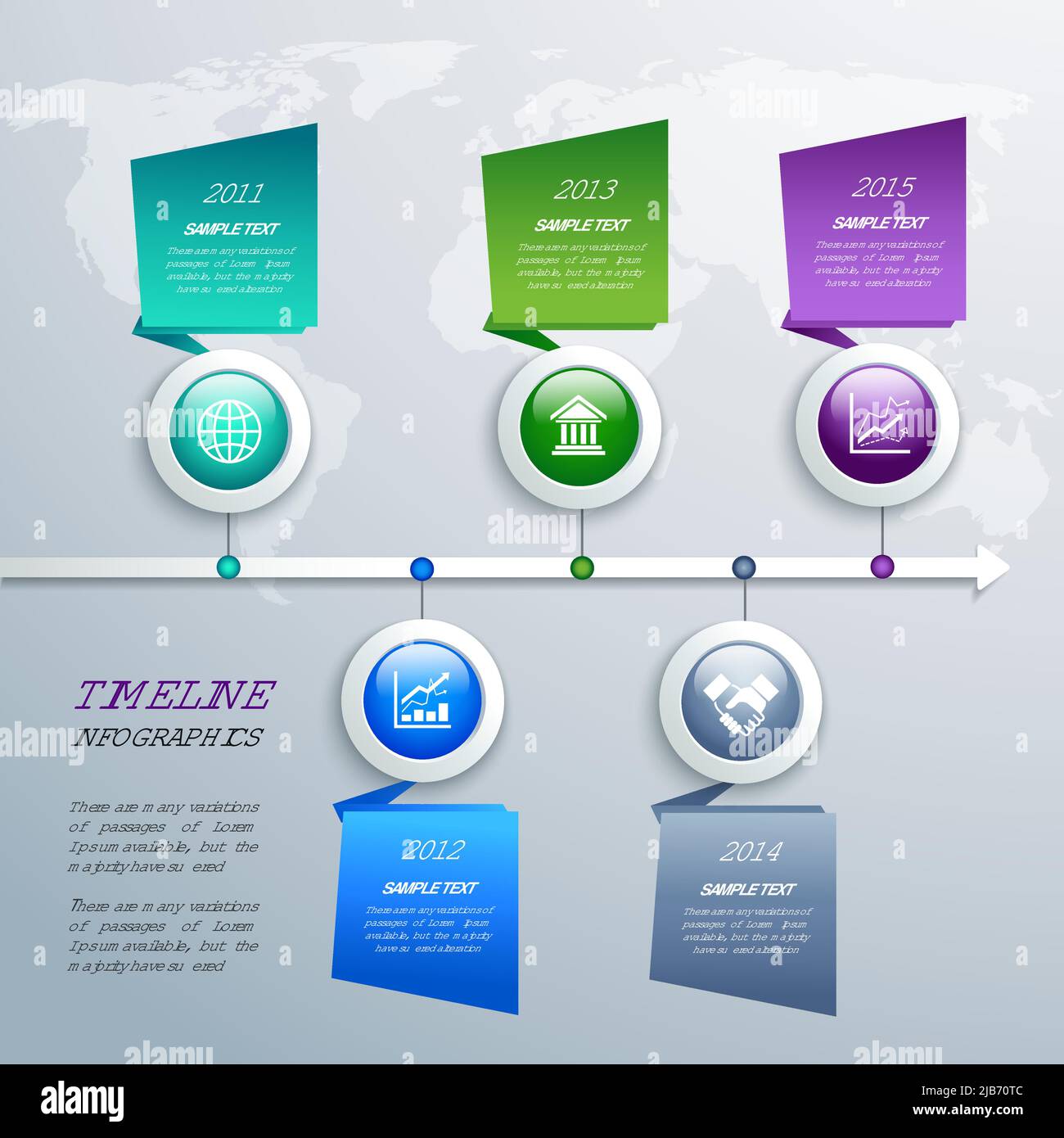 Abstract timeline infographics design template with time arrow round ...