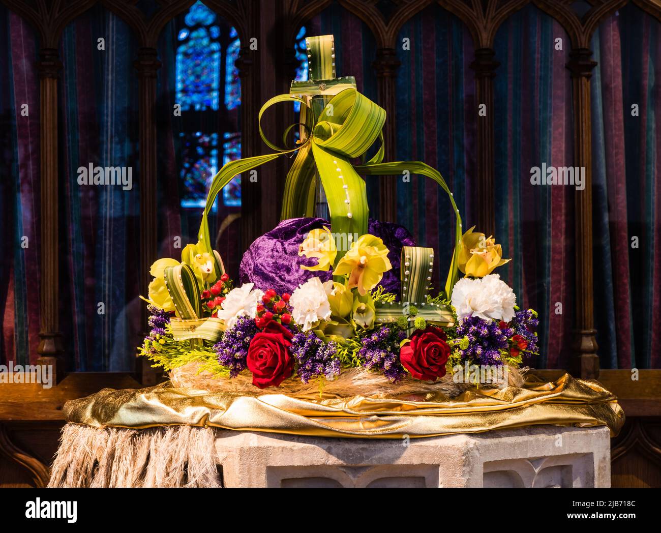 Jubilee Flowers at All Saints Church, East Budleigh Stock Photo - Alamy