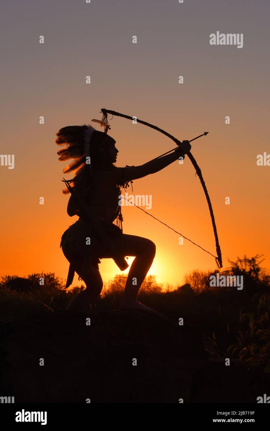 Indian Bow And Arrow Silhouette