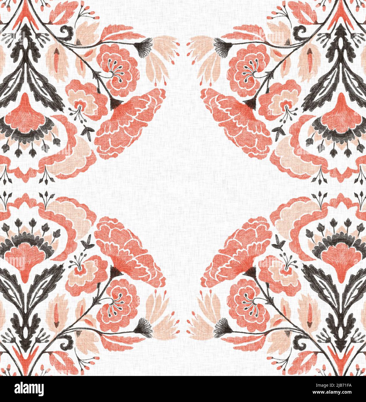 Modern boho geometric floral quilt style seamless pattern. Shabby chic ...