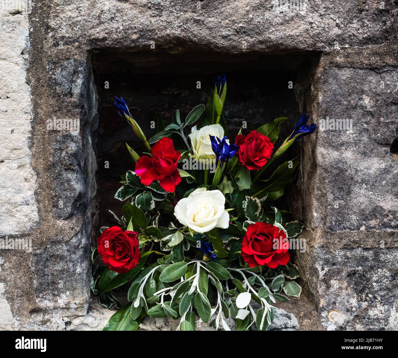 Jubilee Flowers at All Saints Church, East Budleigh Stock Photo - Alamy