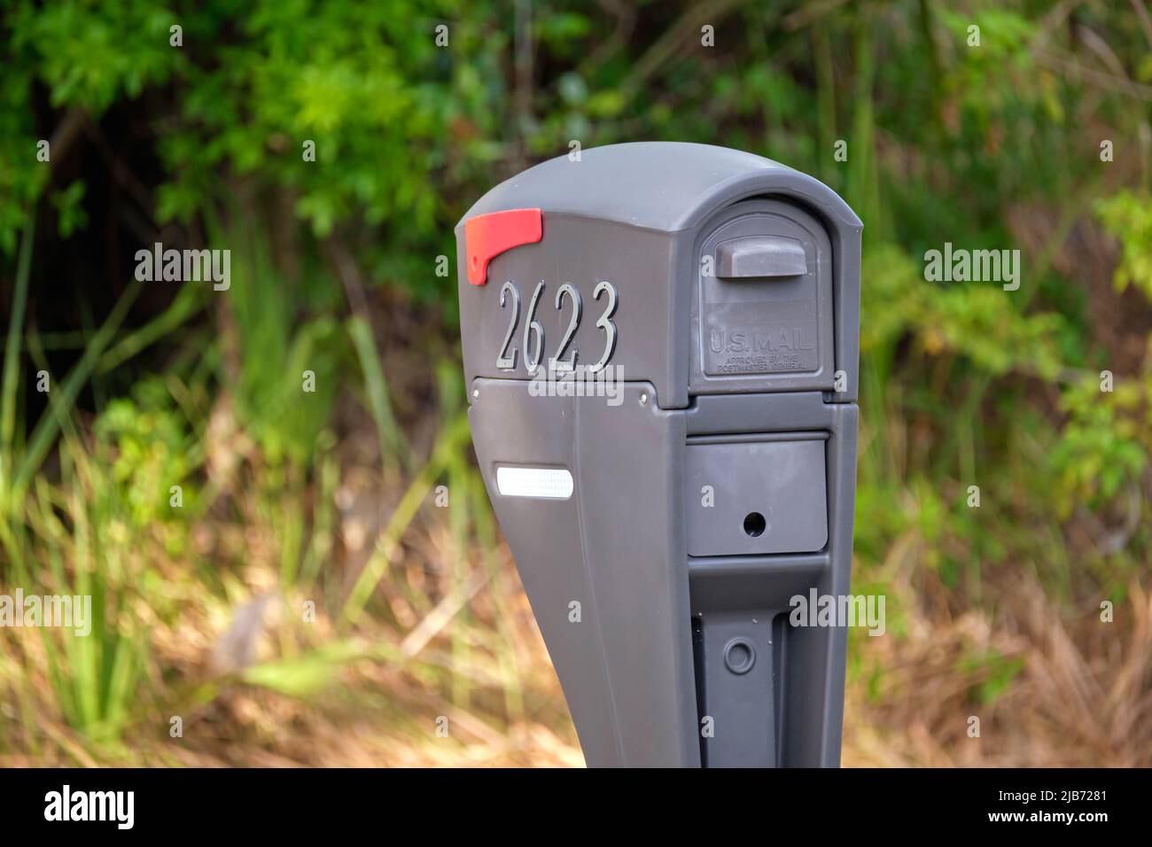 Typical american outdoors mail box on suburban street side Stock Photo ...