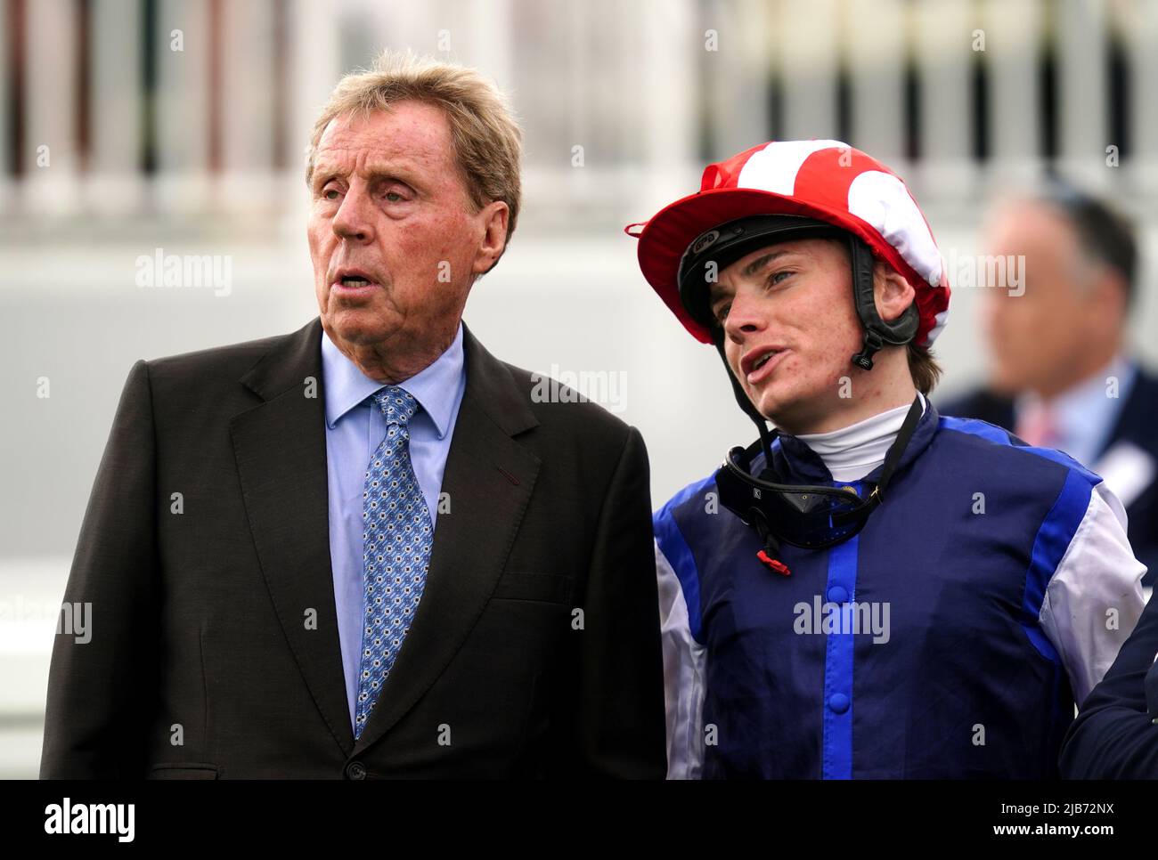 Harry Redknapp and jockey Callum Shepherd after The Cazoo Handicap on ...