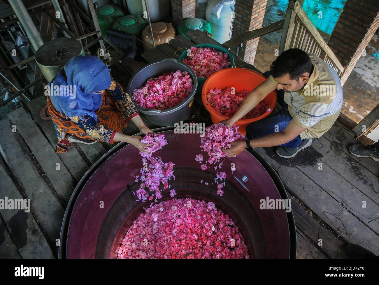 Rose oil distillation hi-res stock photography and images - Alamy