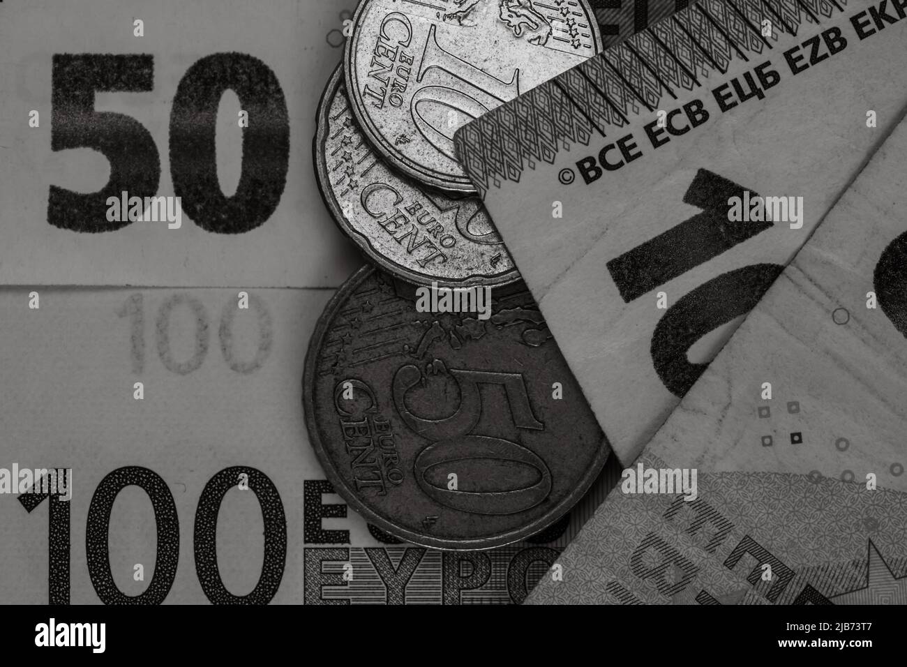 Money black and white. Detail of money Stock Photo - Alamy