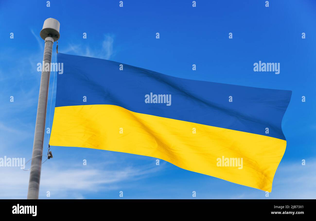 Ukrainian national flag waving over hi-res stock photography and images ...