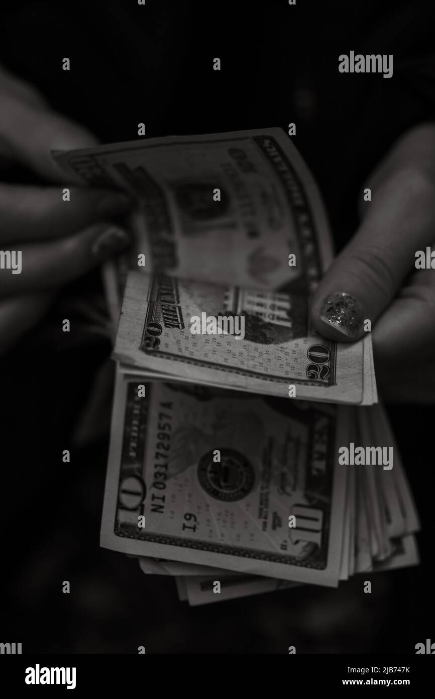 Money black and white. Detail of money Stock Photo - Alamy