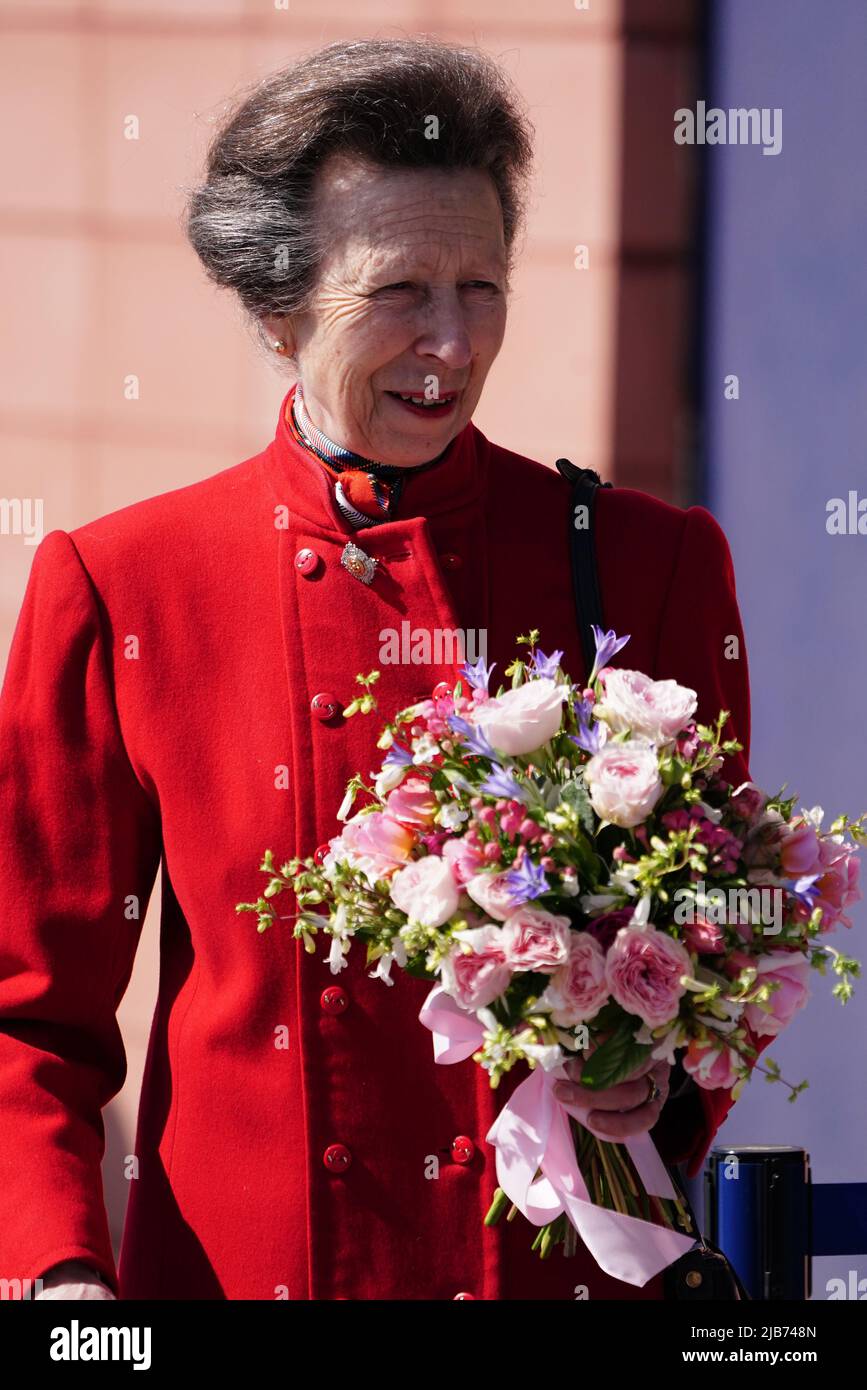 The Princess Royal during her visit to HMS Albion in Edinburgh, as ...