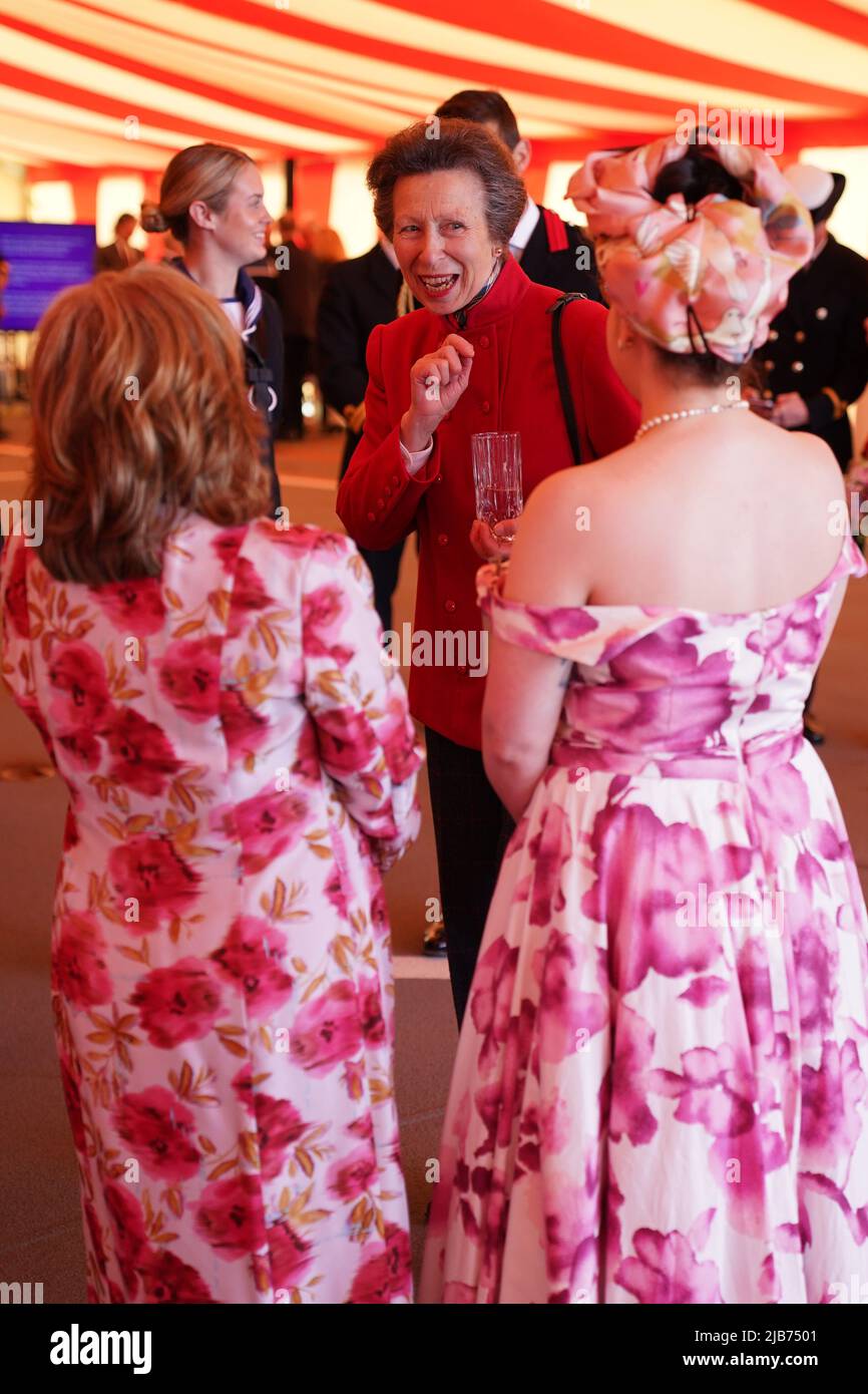 The Princess Royal during her visit to HMS Albion in Edinburgh, as ...