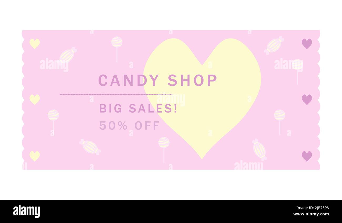 Banner for candy shop in pink and yellow colors Stock Vector Image ...