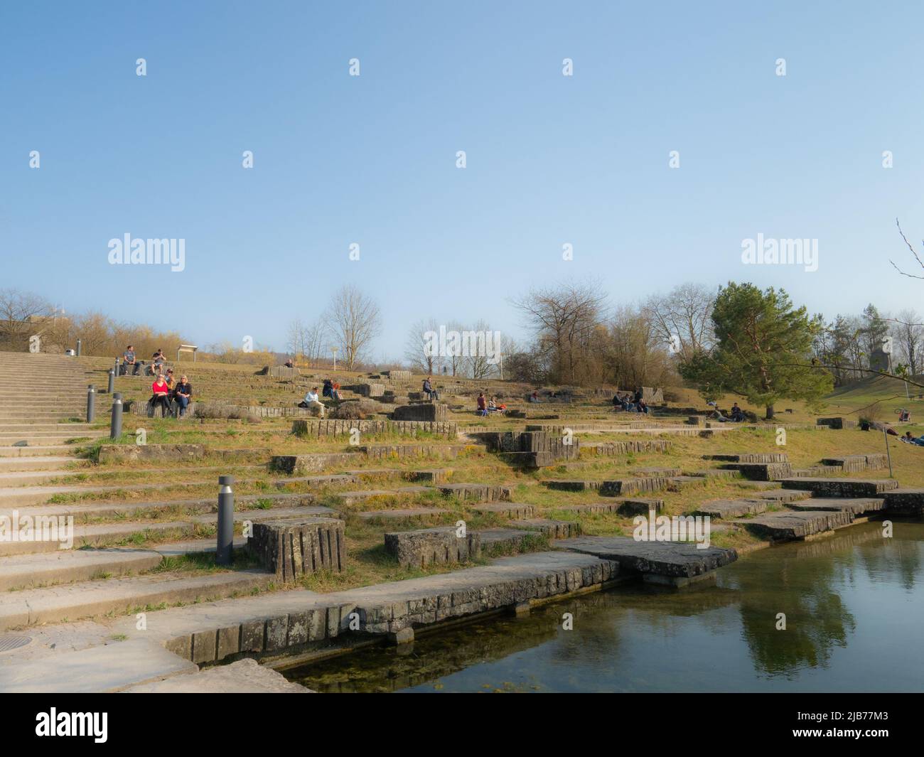 Zurich, Switzerland - March 26th 2022: People enjoying the sun in ...