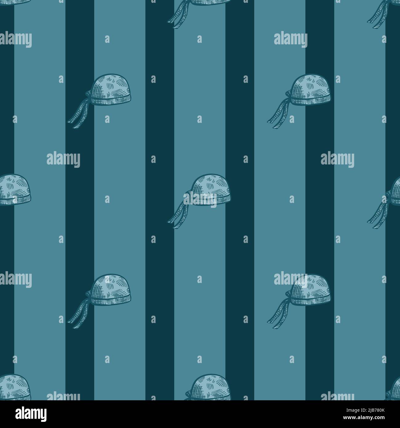 Bandana chef hat seamless pattern engraving. Vintage cooking background ...