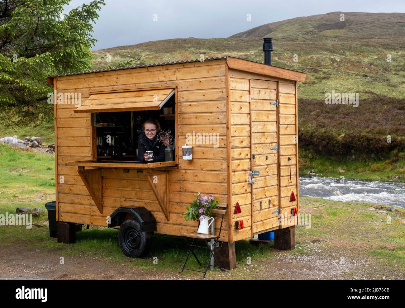 Sovi's coffee hut on the A837, North Coast 500 route at All Nan Uamh ...