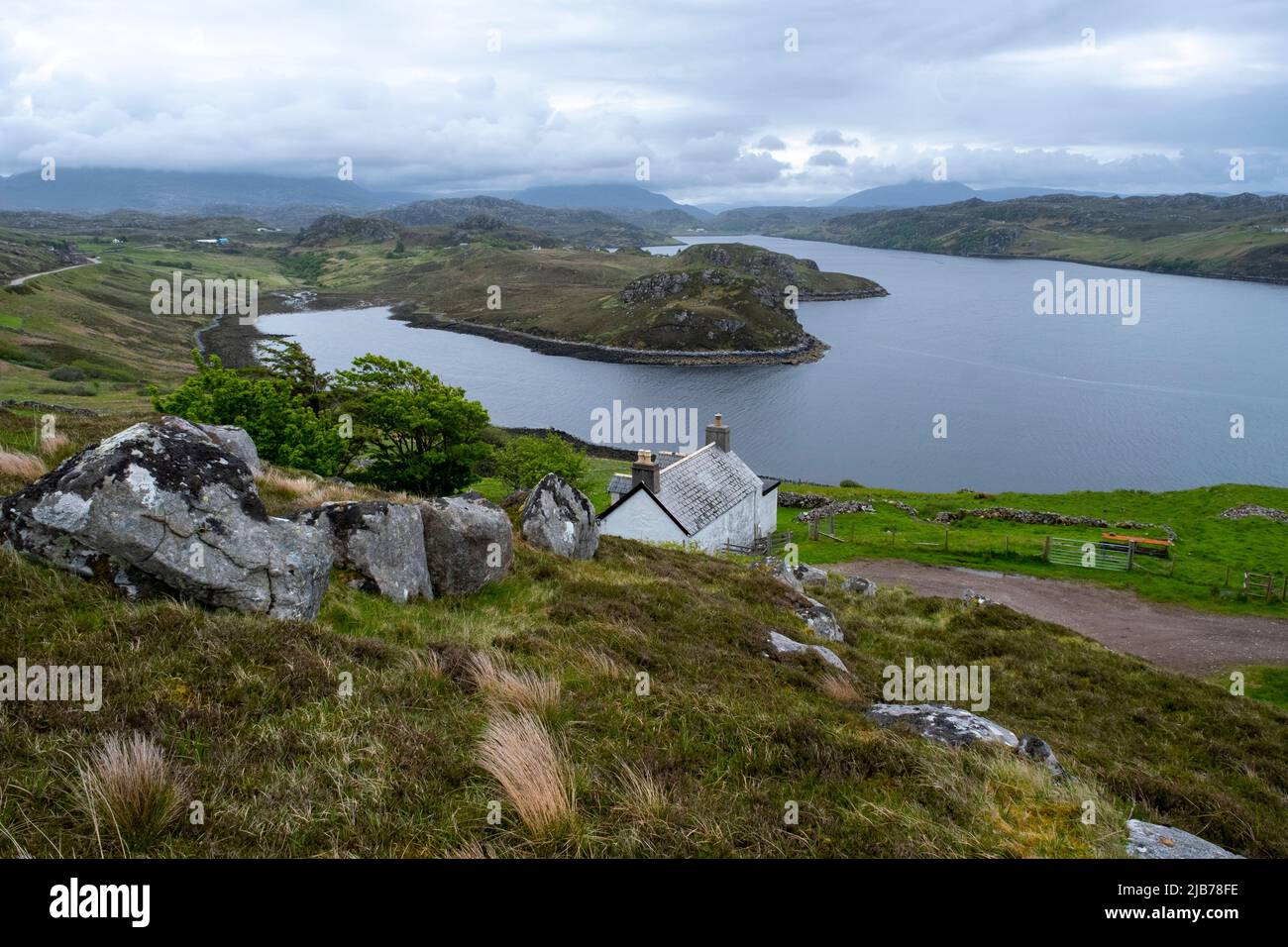 Small hamlet of Badcall, Loch Inchard, Kinlochbervie, Sutherland ...
