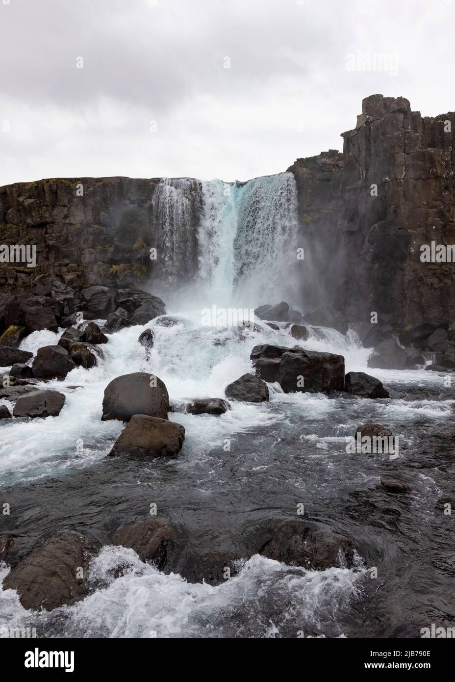 Oxarafoss waterfall Thingvellir Park Iceland Stock Photo - Alamy