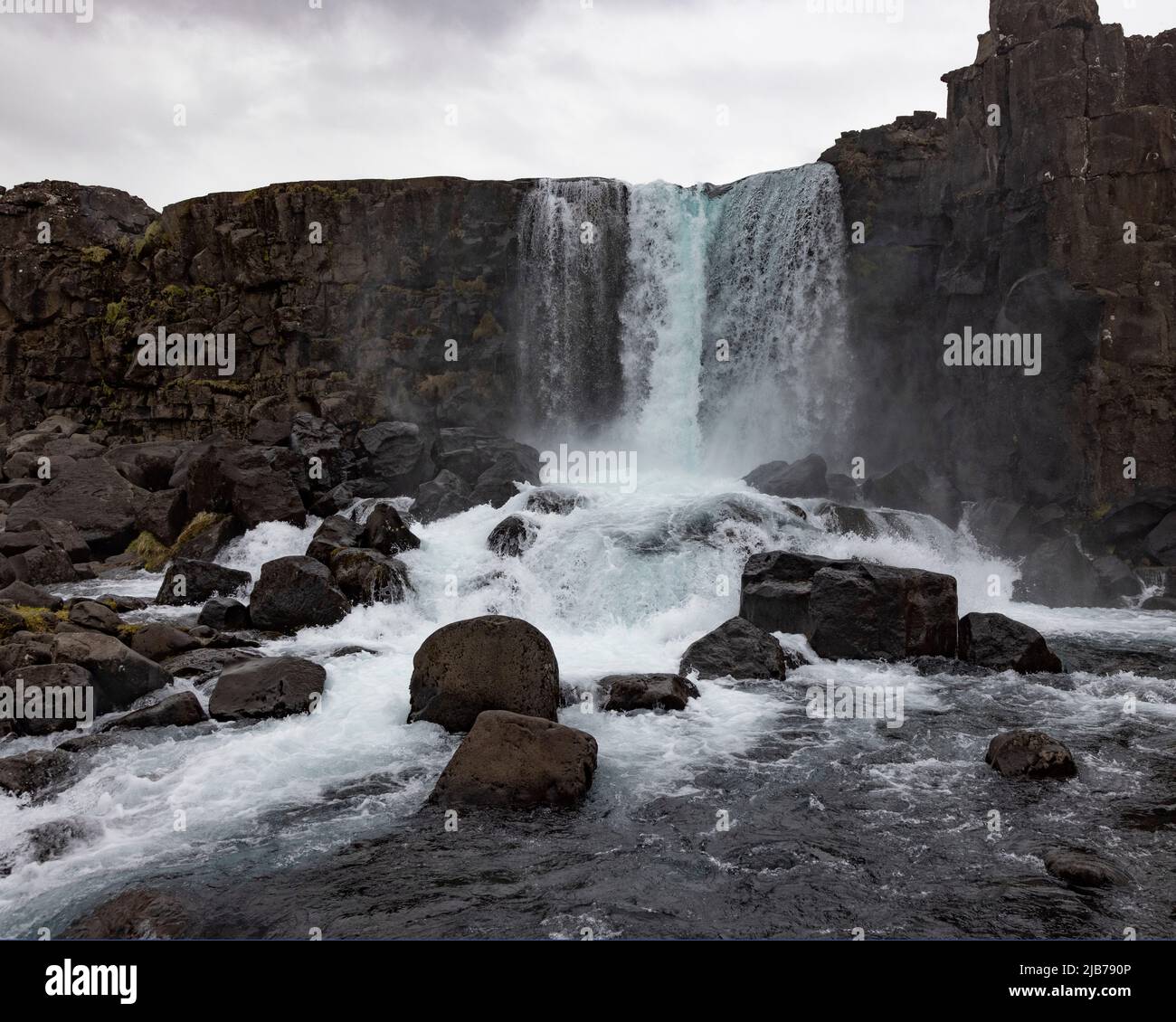 Oxarafoss waterfall Thingvellir Park Iceland Stock Photo - Alamy