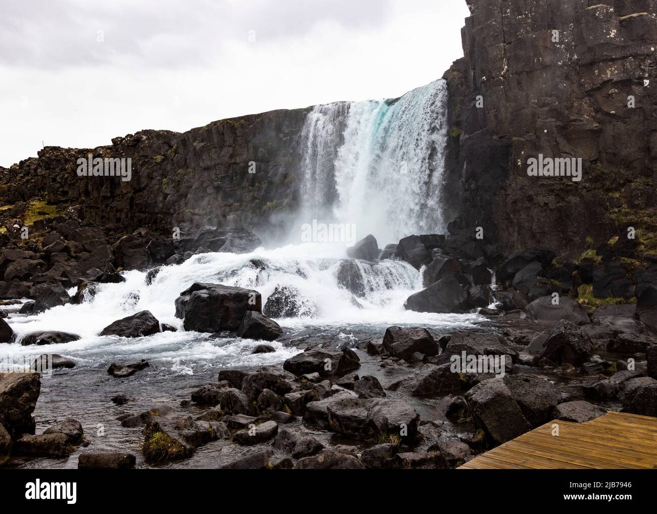 Oxarafoss waterfall Thingvellir Park Iceland Stock Photo - Alamy