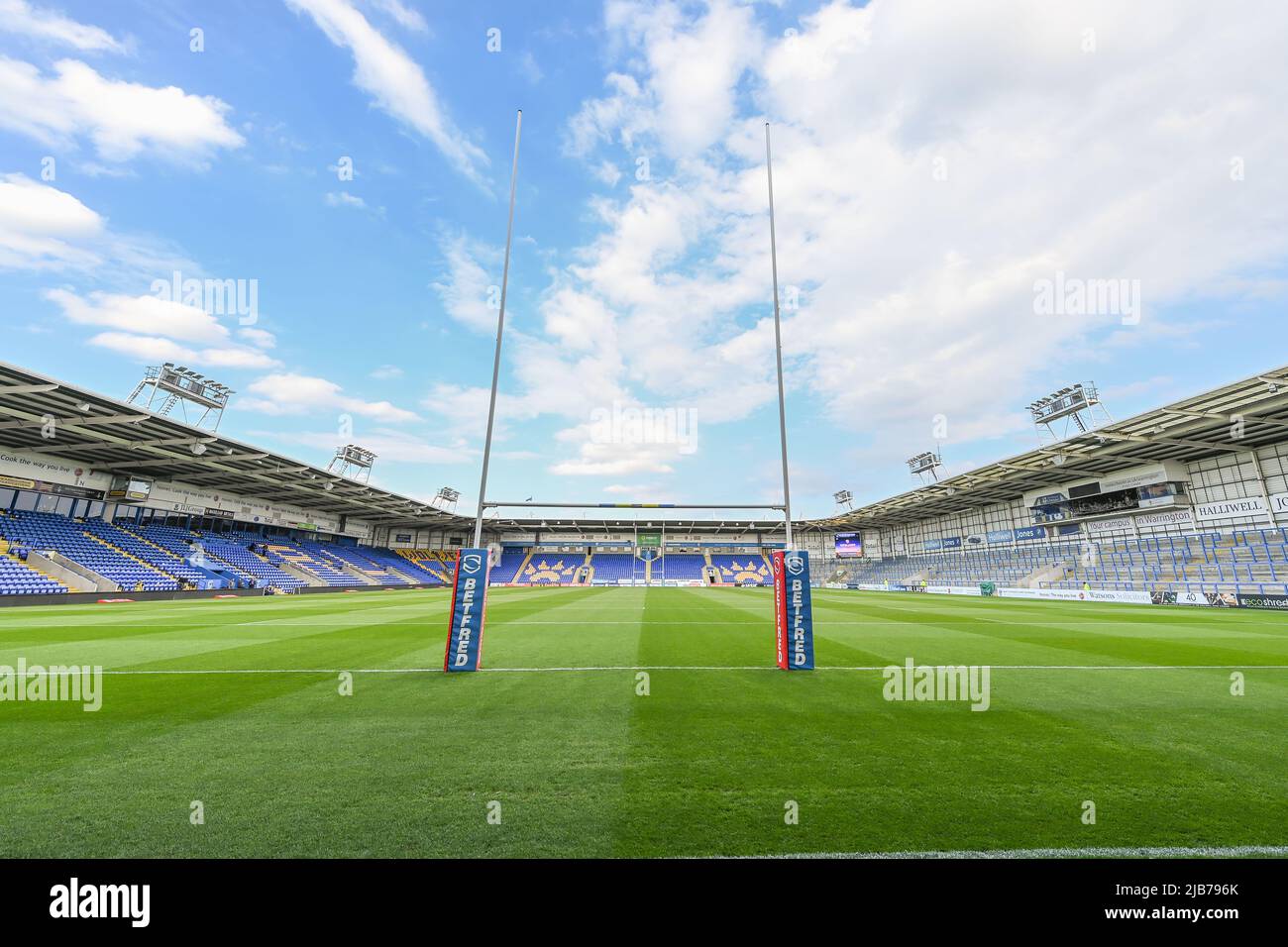 General view of The Halliwell Jones Stadium, Home of Warrington Wolves ...