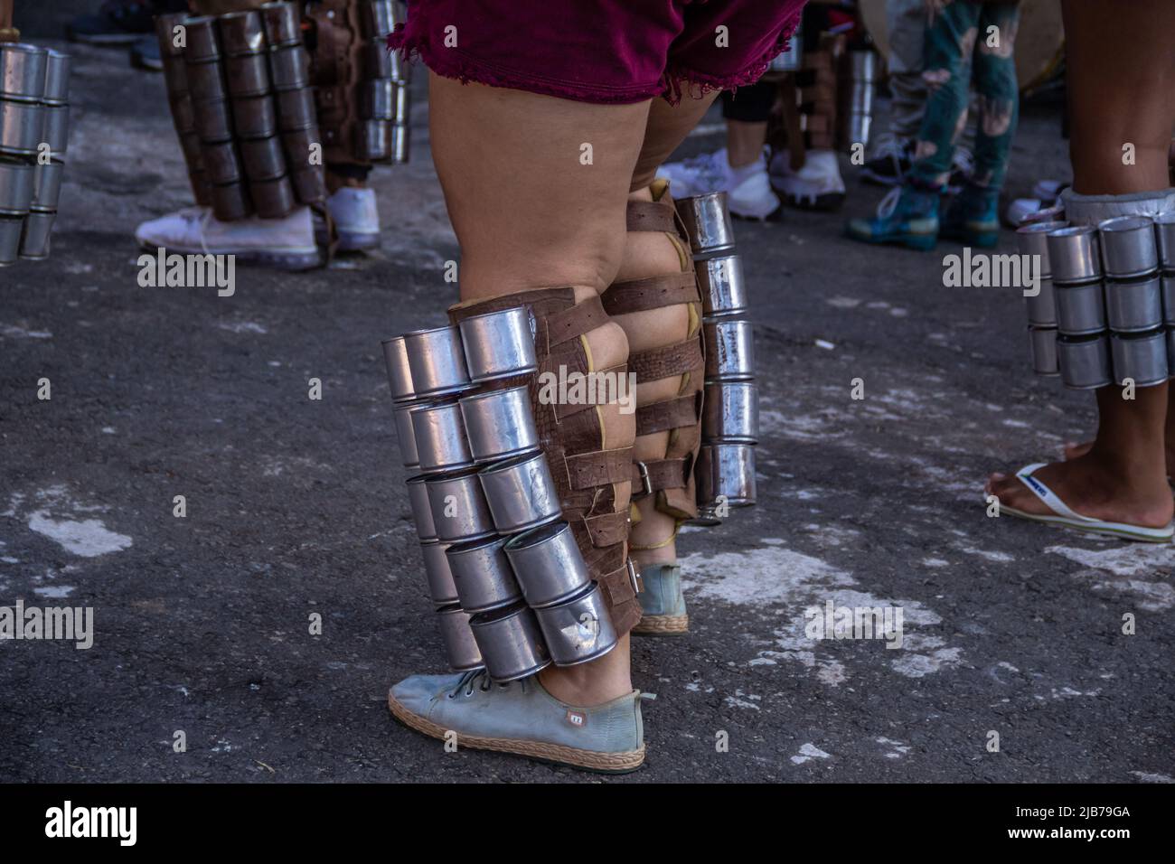 Goiania, Goiás, Brazil – May 22, 2022: Detail of rattles on the legs of ...