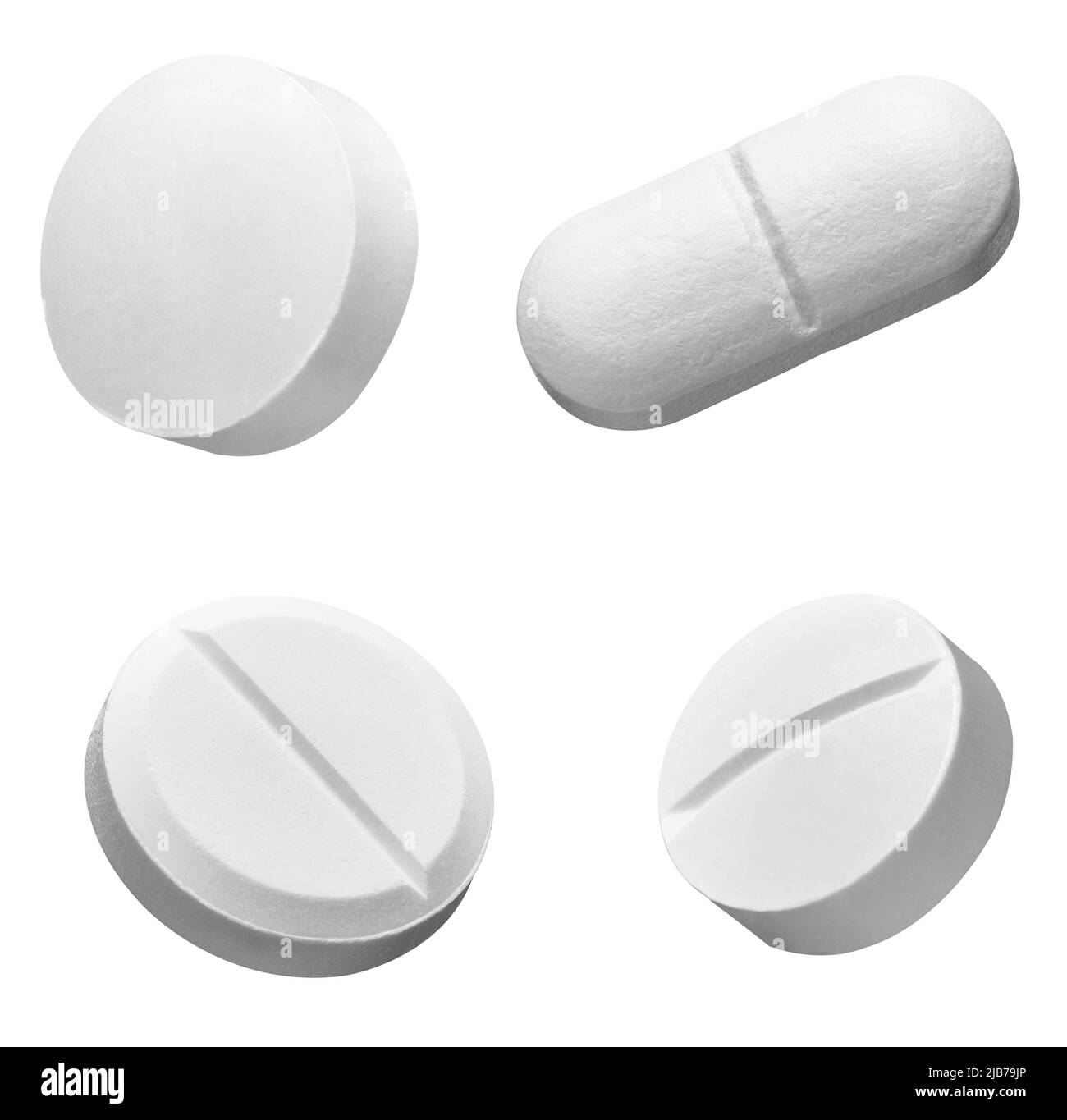 collection of various white pilsl on white background Stock Photo - Alamy