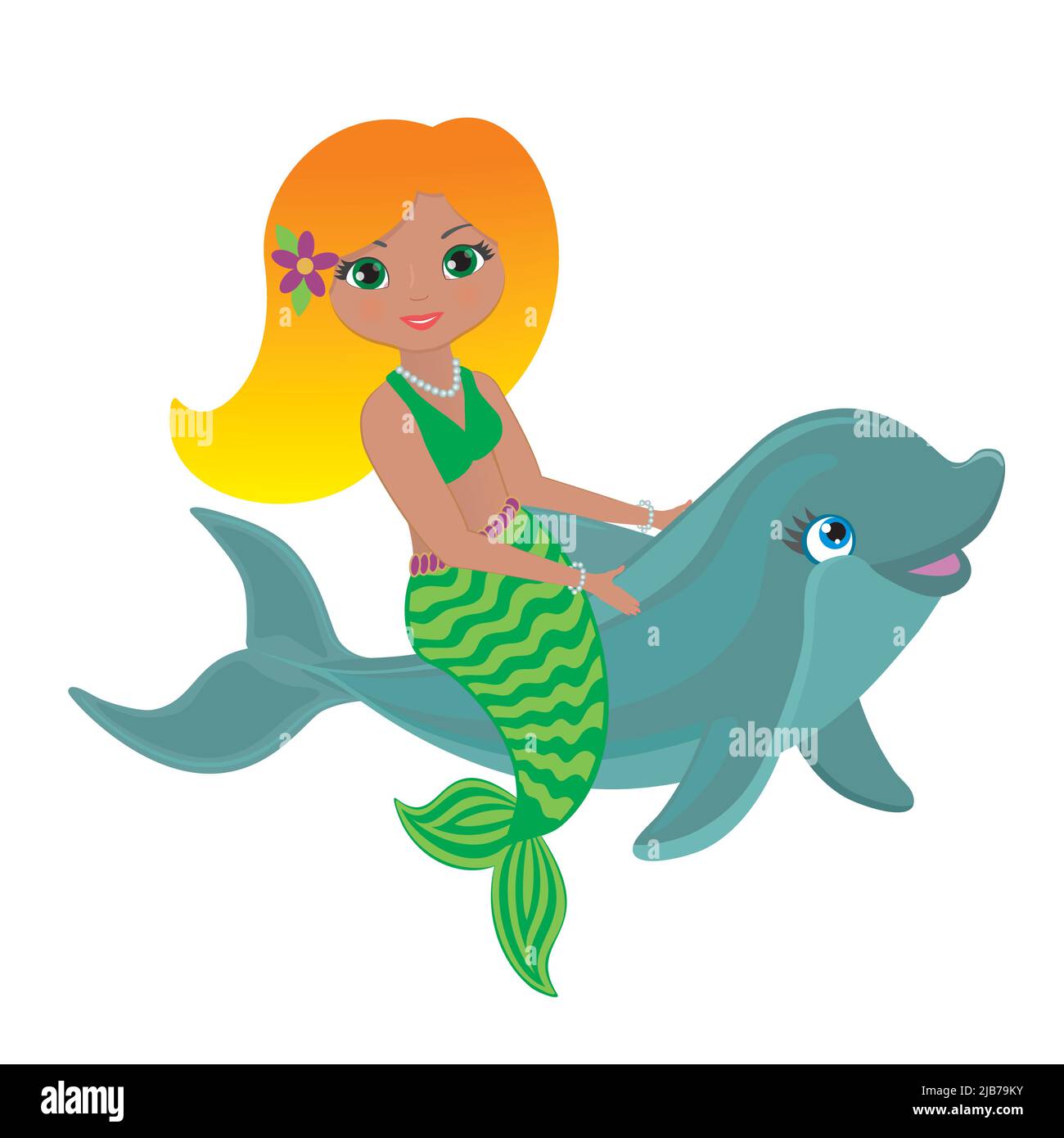 Cute girl riding dolphin hi-res stock photography and images - Alamy