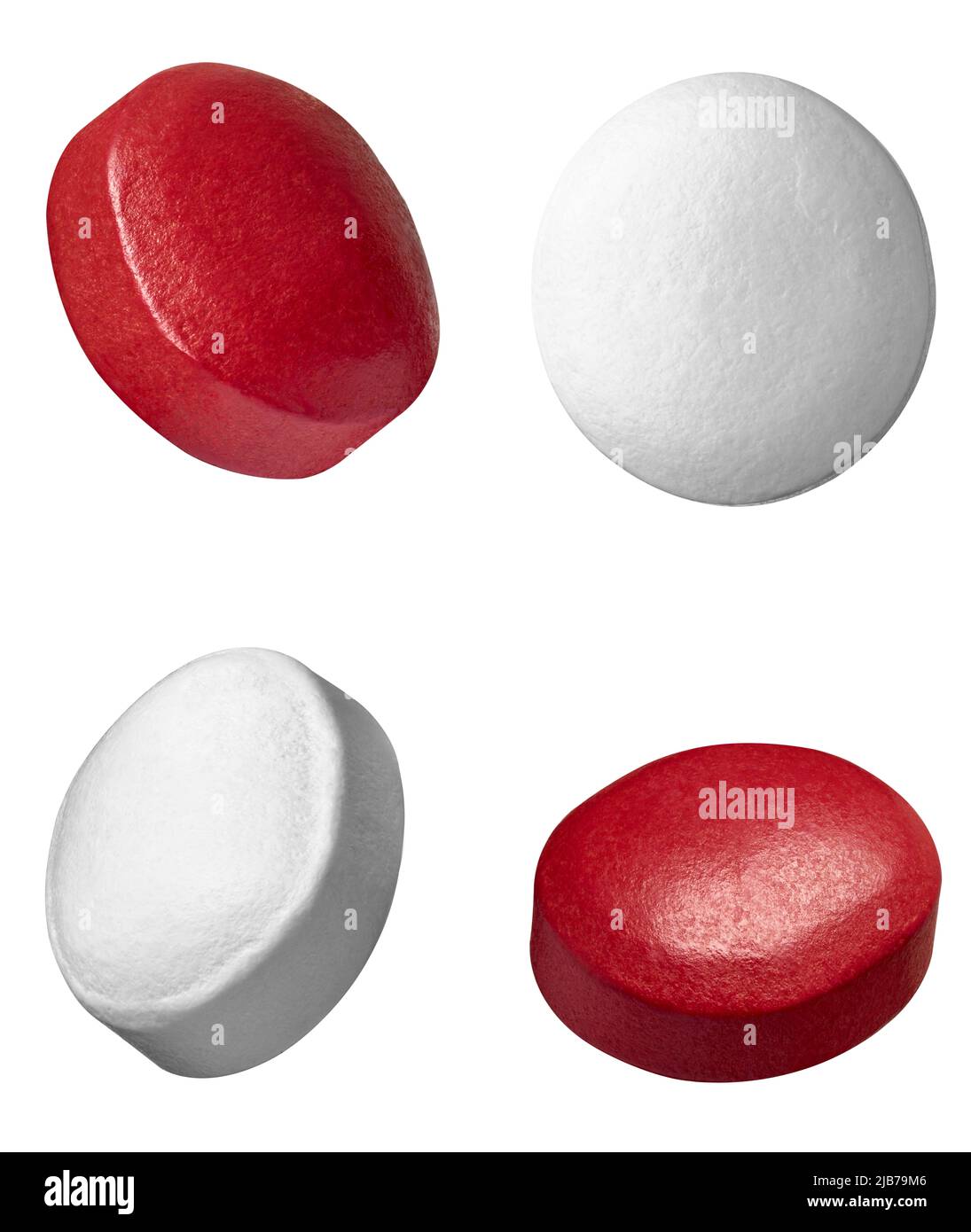 collection of various white and red pills on white background Stock ...