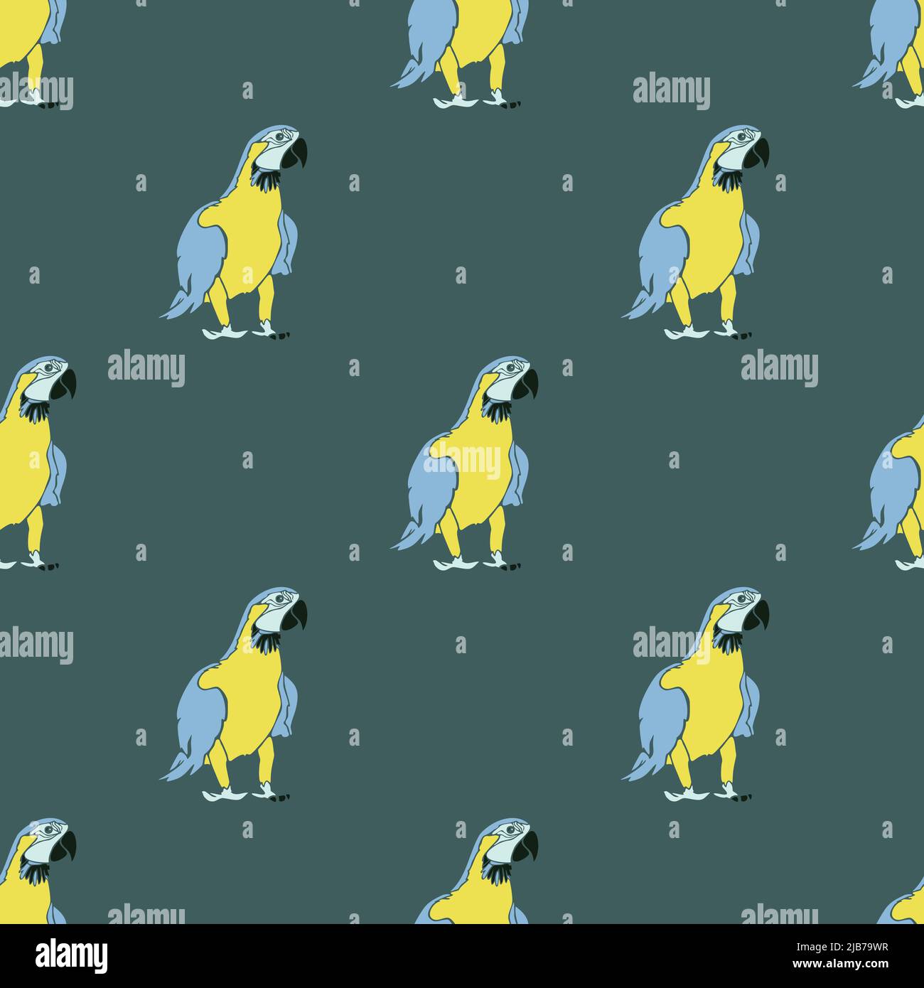 Vector seamless pattern with parrots. Design with ara Stock Vector ...