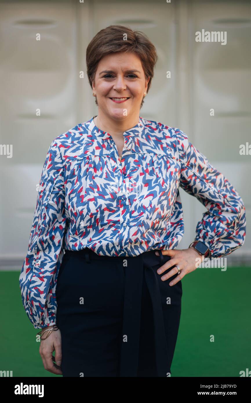 Hay-on-Wye, Wales, UK. 3rd June, 2022. Nicola Sturgeon Portrait at Hay ...