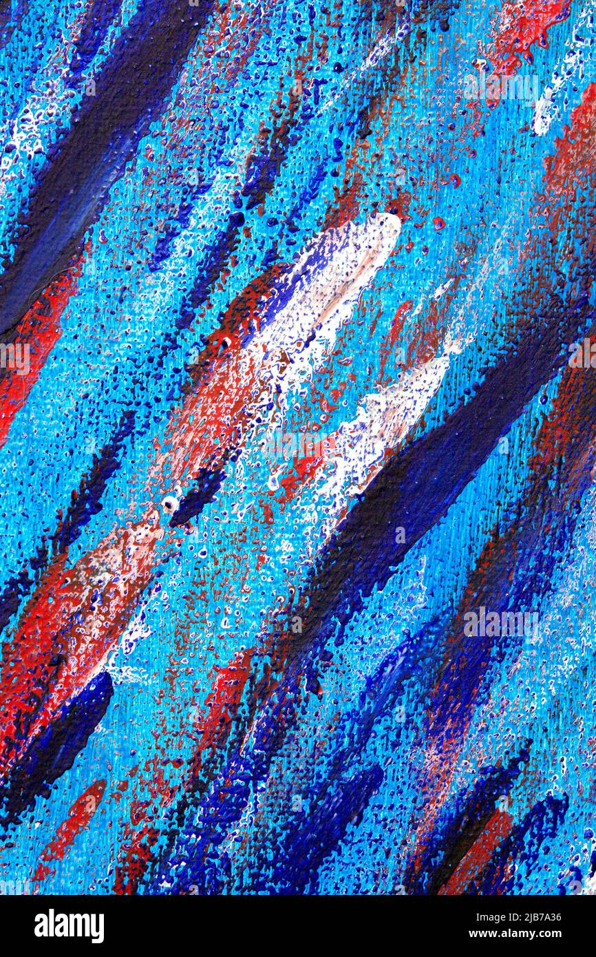 Creative background of colorful brush strokes on canvas close up ...