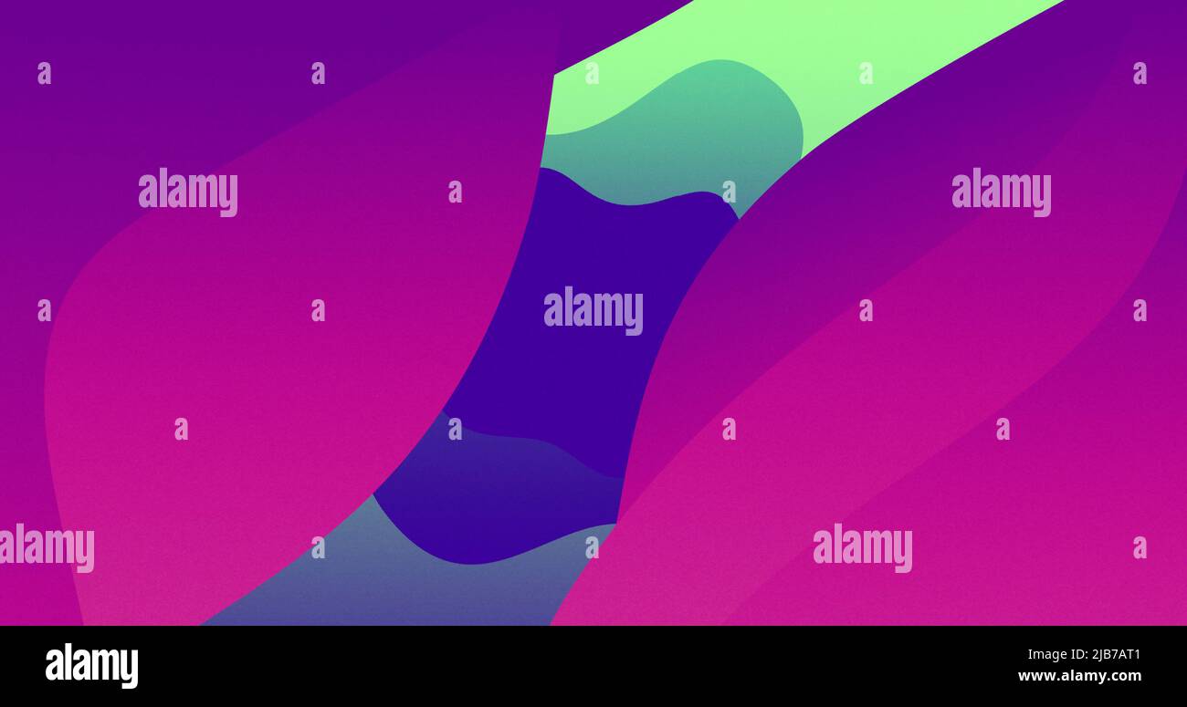 Image of undulating pink and green organic forms moving on dark ...