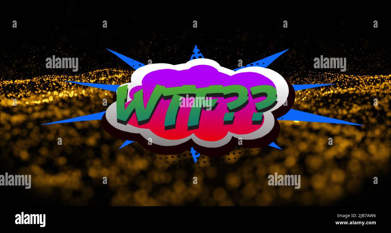 Image of wtf text over orange dots on black background Stock Photo - Alamy