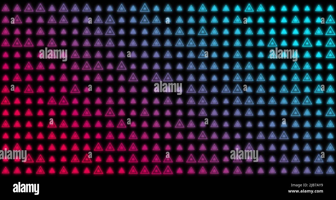 Image of changing red and blue triangles on black background Stock ...