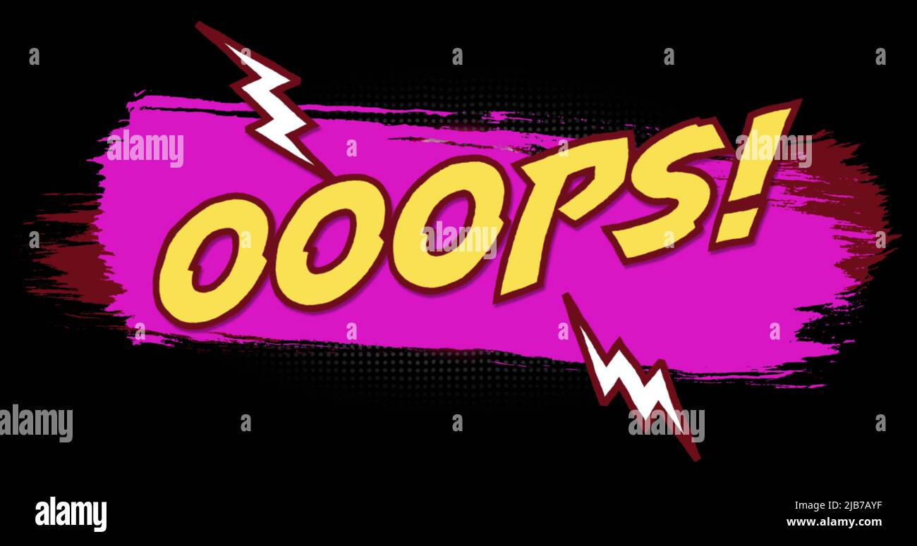 Image of ooops text over neon circles on black background Stock Photo ...