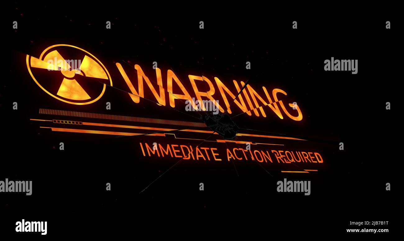 Image of warning text with biohazard symbol on black background Stock ...