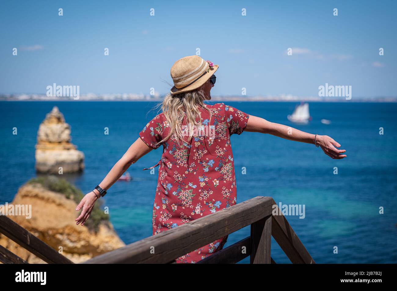 Bonde Woman in the Algarve, Portugal in the summer of 2022 Stock Photo ...