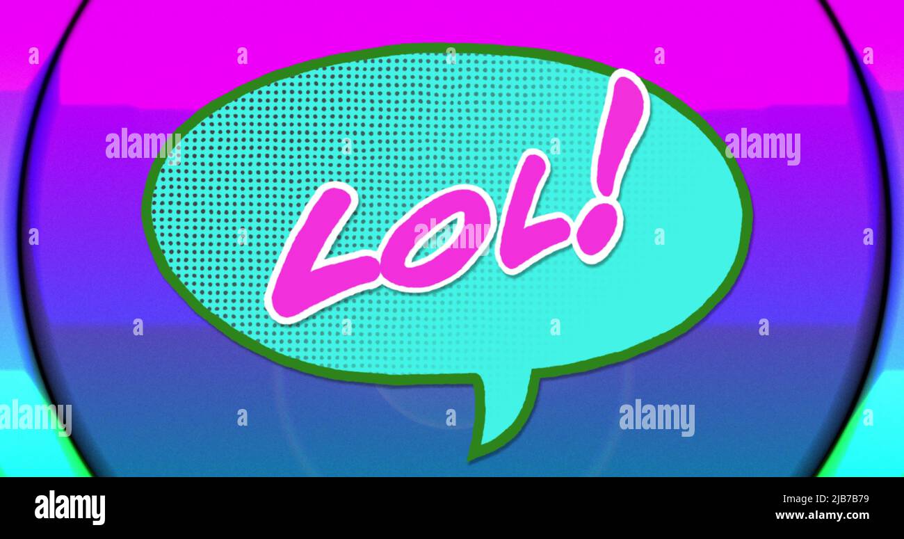Image of lol text over colorful circles on black background Stock Photo ...
